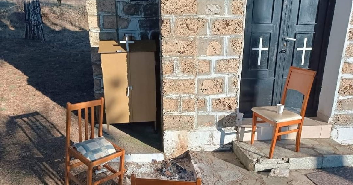 Βανδαλισμός στο παρεκκλήσι του Προφήτη Ηλία στον Αρχάγγελο