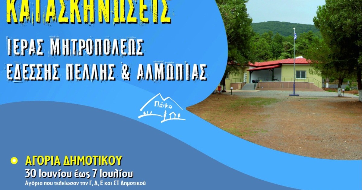 Εγγραφές στις Κατασκηνώσεις της Ιεράς Μητροπόλεως Εδέσσης, Πέλλης και ...