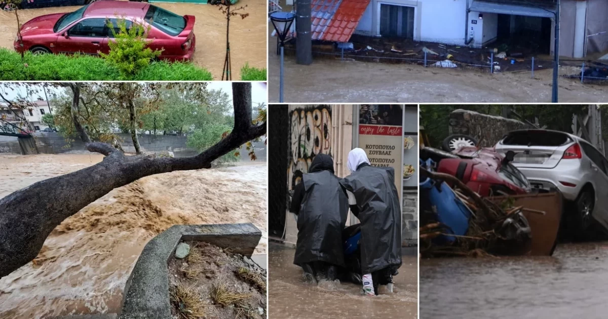Πόλη κάτω από το νερό ο Βόλος: Νερό μέχρι τα παράθυρα, αυτοκίνητα ...