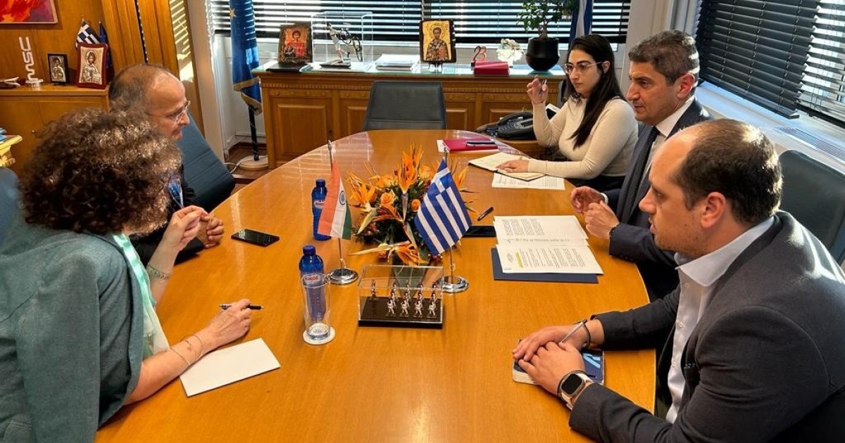 Συνάντηση ΥπΑΑΤ, Λευτέρη Αυγενάκη με τον πρεσβευτή της Ινδίας στην ...