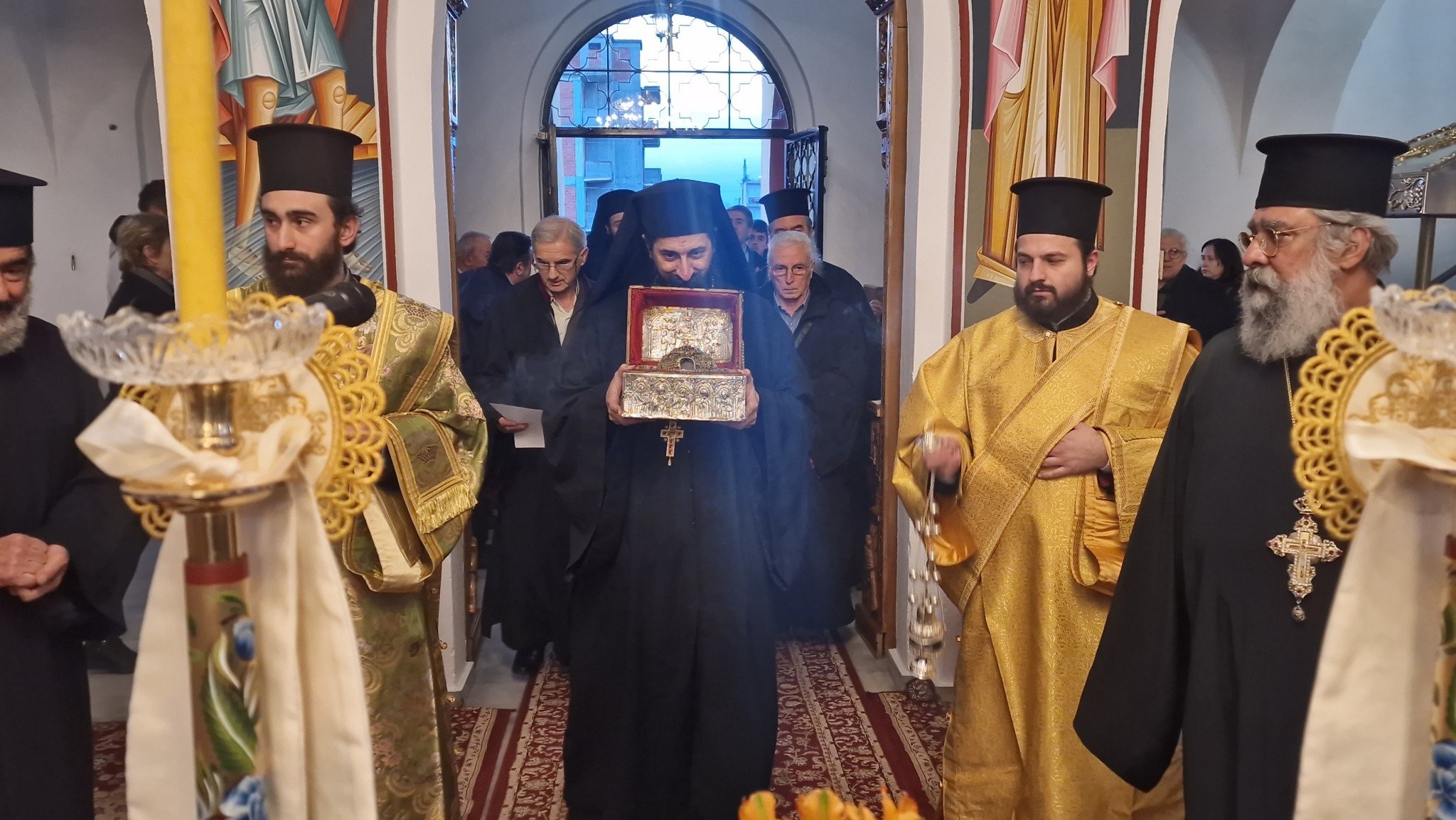 Έφτασε στην Αριδαία η τίμια Καρα του Αγίου Παρθενίου